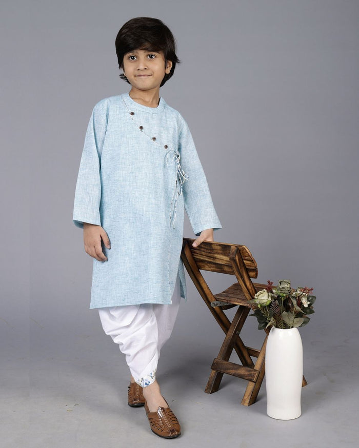 Blue Bagal Bandi Kurta and Dhoti Pant set